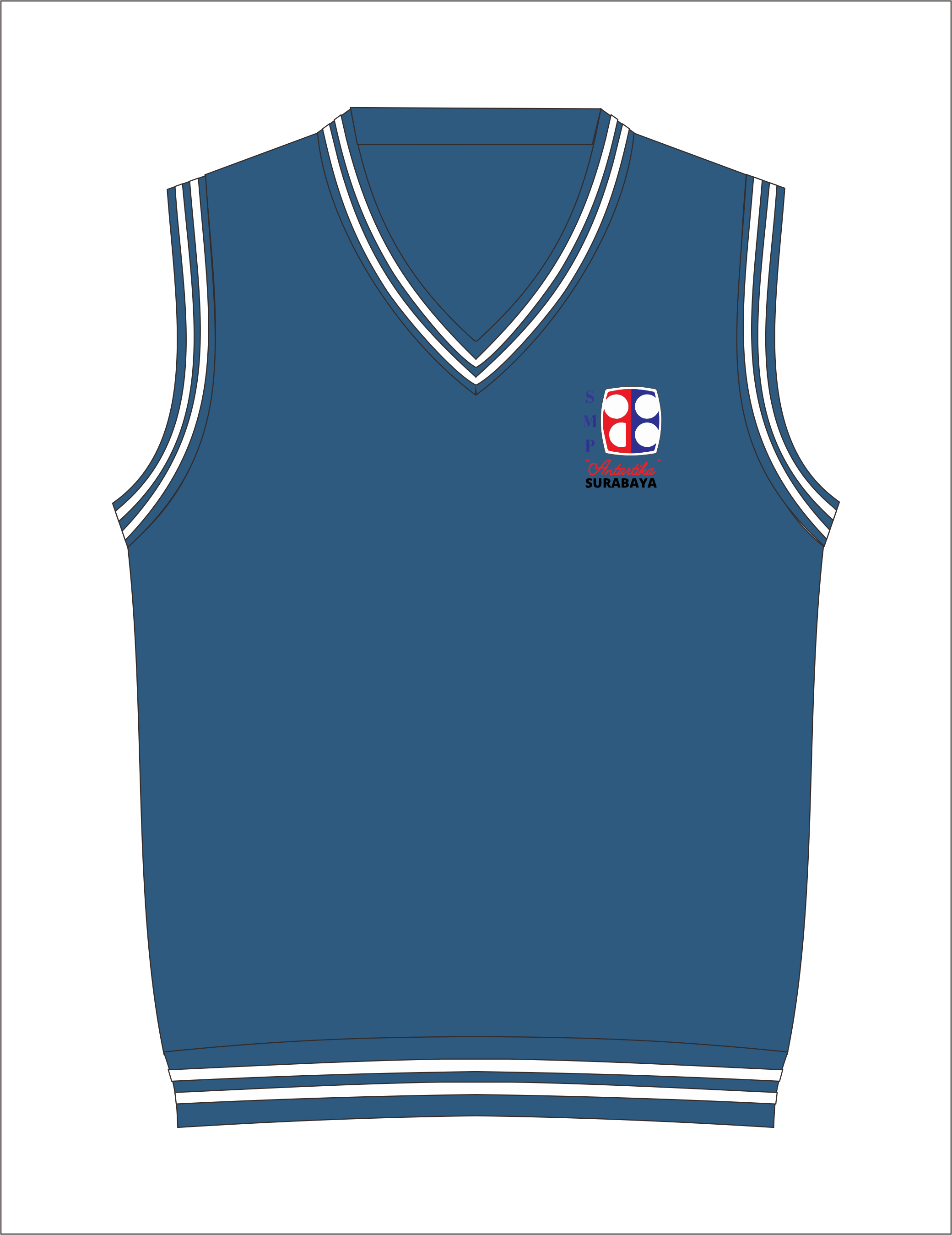 Desain Seragam Rompi Rajut SMP Antartika Surabaya - STARS KONVEKSI